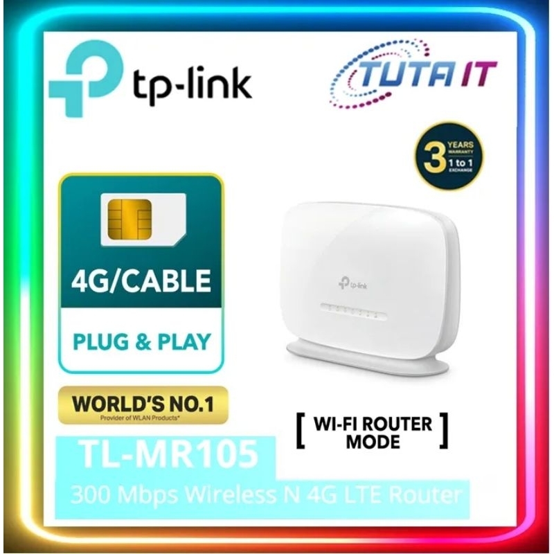 TP-Link TL-MR105 / MR105 300 Mbps Wireless N 4G LTE Router Support ...