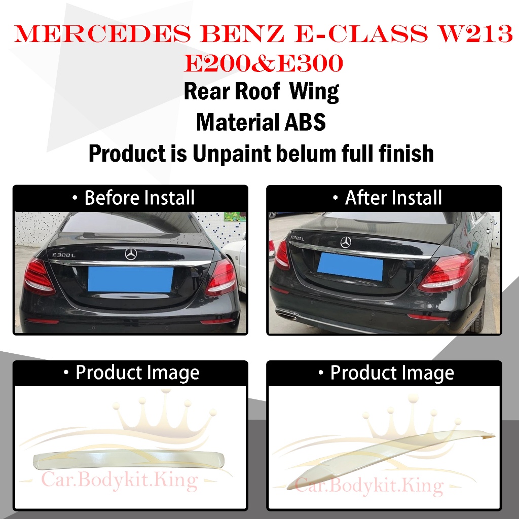 MERCEDES BENZ E-CLASS W213 2017+REAR ROOF WING ROOF SPOILER GLASS ...