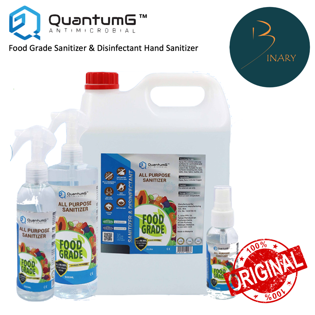 QuantumG 5L Food Grade Sanitizer & Disinfectant Hand Sanitizer (Alcohol ...