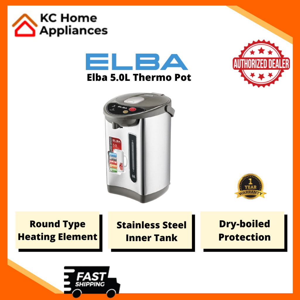 Elba 5L Thermo Pot | 730W | 3-Way Dispenser | Stainless Steel Inner ...