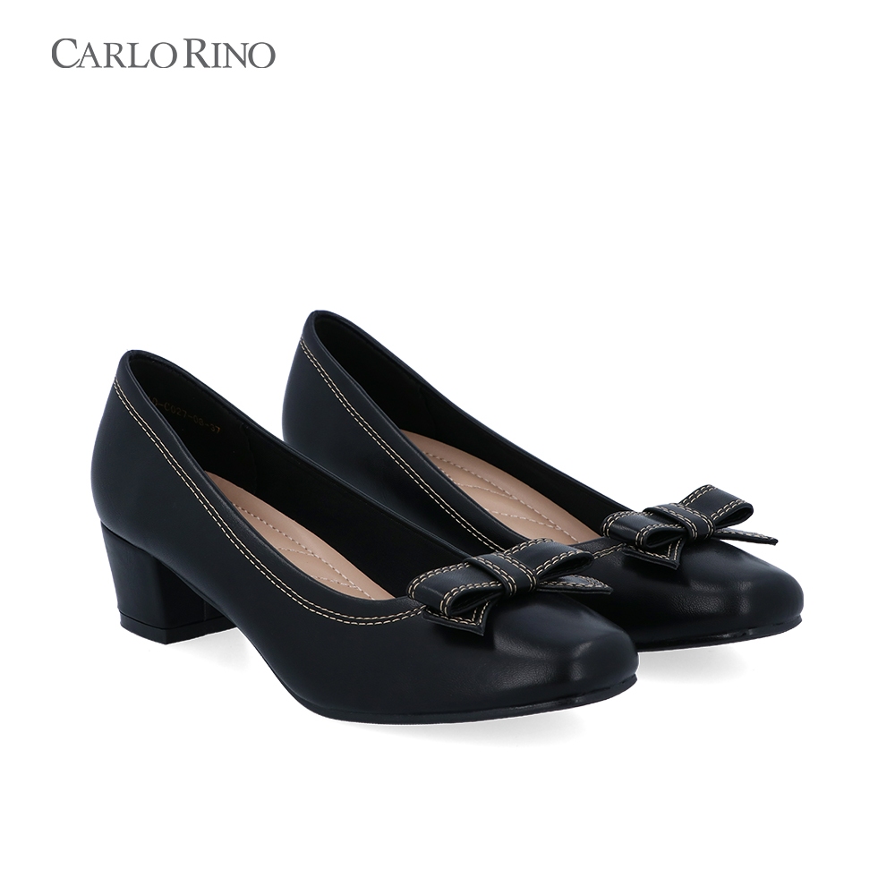 Carlo Rino Sylphy Bow-Adorned Pumps - Black | Shopee Malaysia