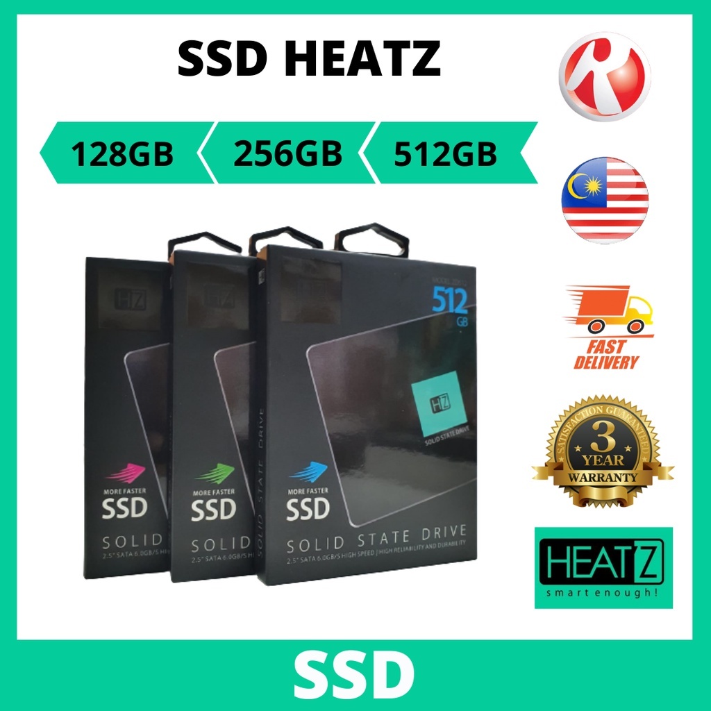 HEATZ SSD SOLID STATE DRIVE 1TB / 512GB / 256GB 128GB 2.5" Support For ...