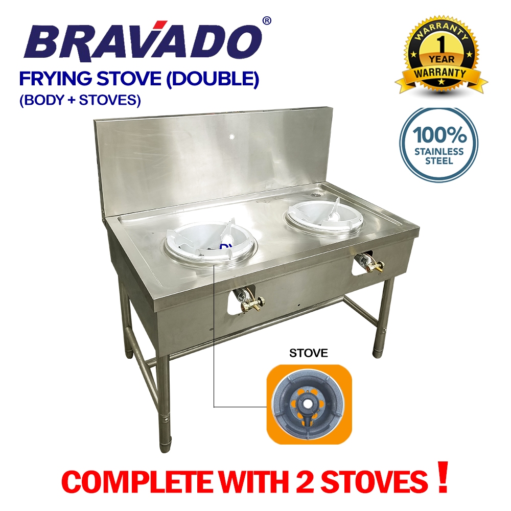 BRAVADO Stainless Steel DIY 2 Burner Kwali Range Dapur Gas 2 Tungku ...