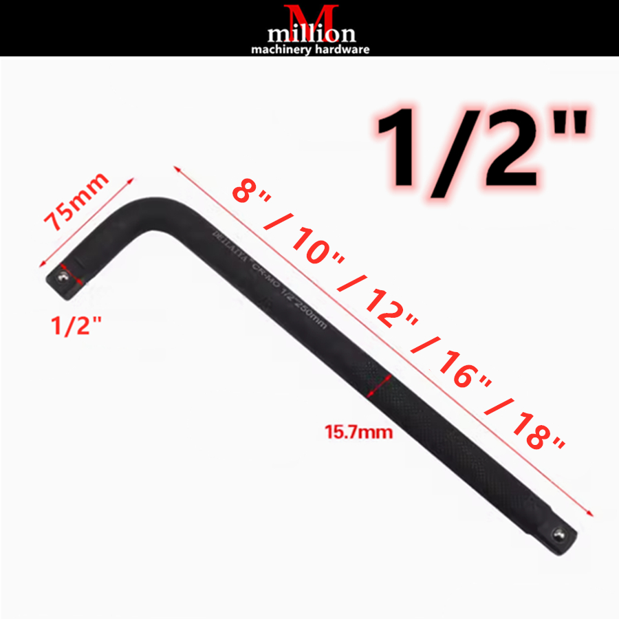Heavy Duty 1/2" Non-Slip L Handle L Type Socket Bent Extension Bar L ...