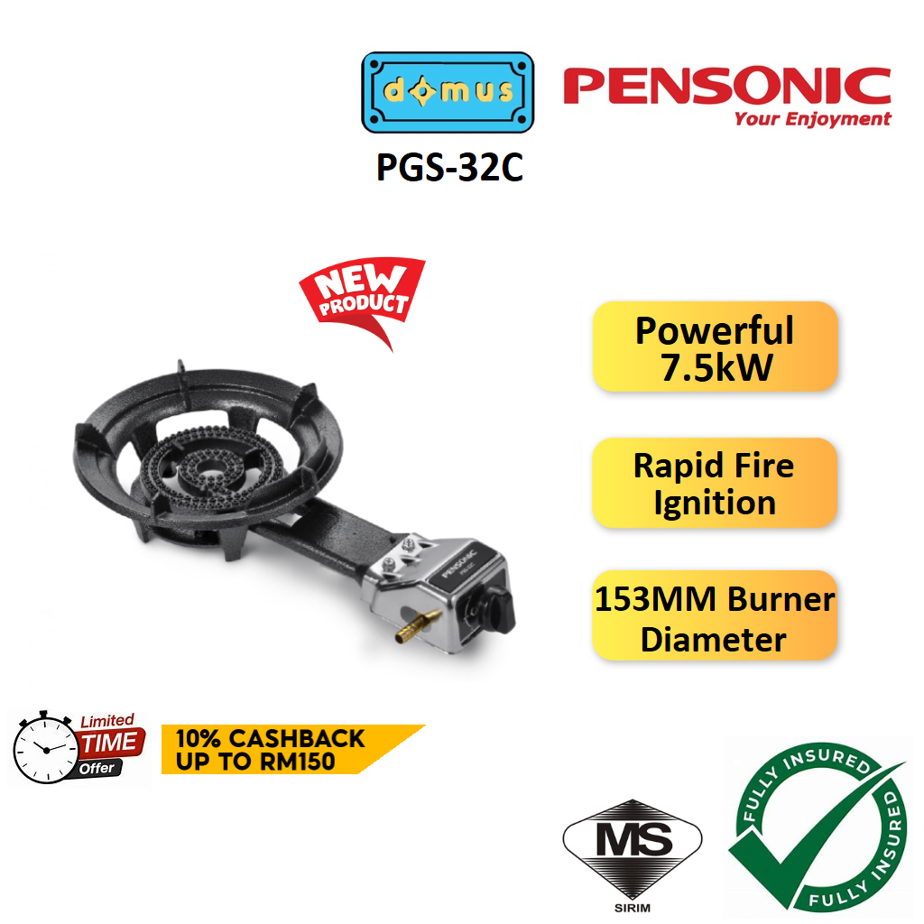 Pensonic Commercial Gas Stove 7.5kW Dapur Gas Single Api Kuat Murah 煤氣爐 ...