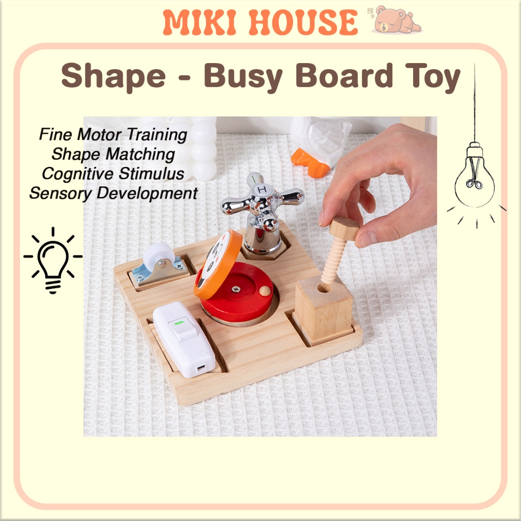 🧩 Shape Matching Busy Board 💡 Wooden Busy Board Toy Early Education toy ...