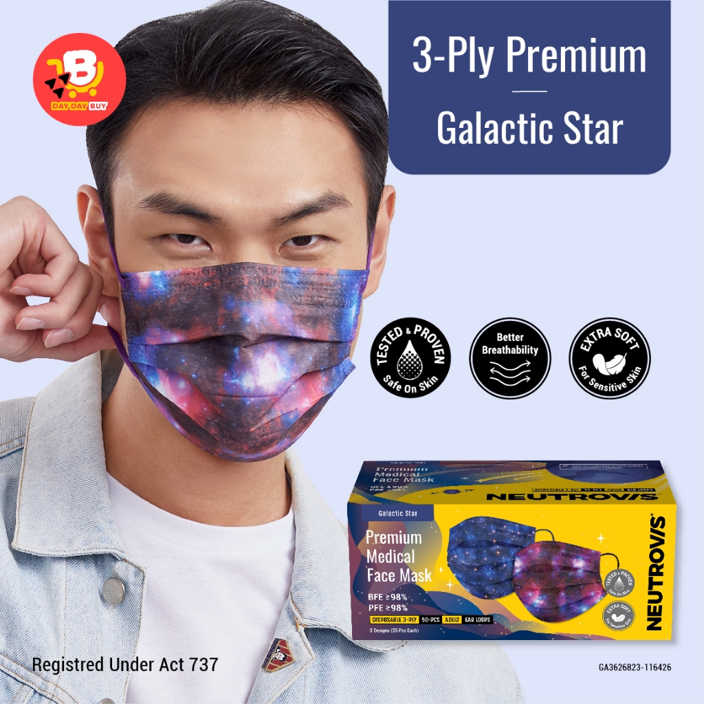 Neutrovis 3-Ply Galaxy Series Premium Medical Face Mask 50s - Galactic ...