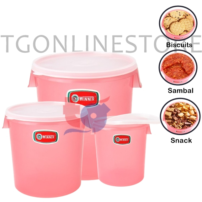 Multipurpose Round Container/Food Storage For Snack, Biscuit, Sambal ...