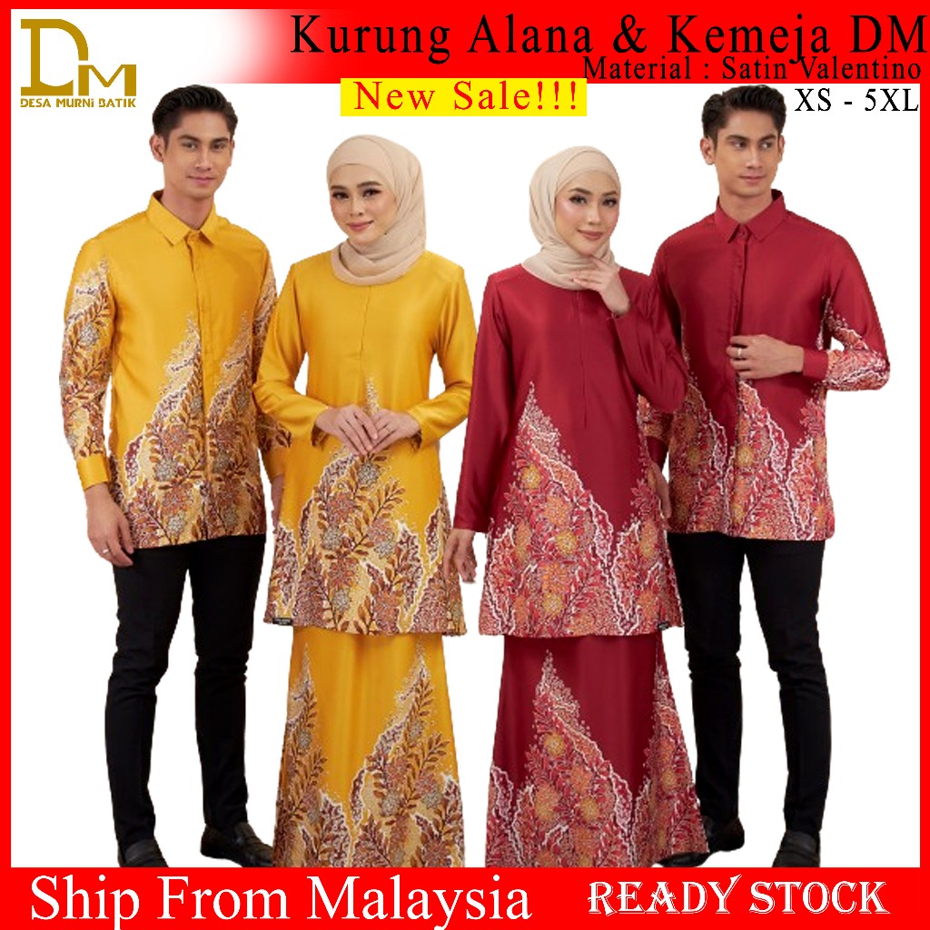 KURUNG BATIK ALANA & KEMEJA DM by DESA MURNI BATIK-SATIN VALENTINO-READY STOCK-XS-5XL-CUTTNG ...