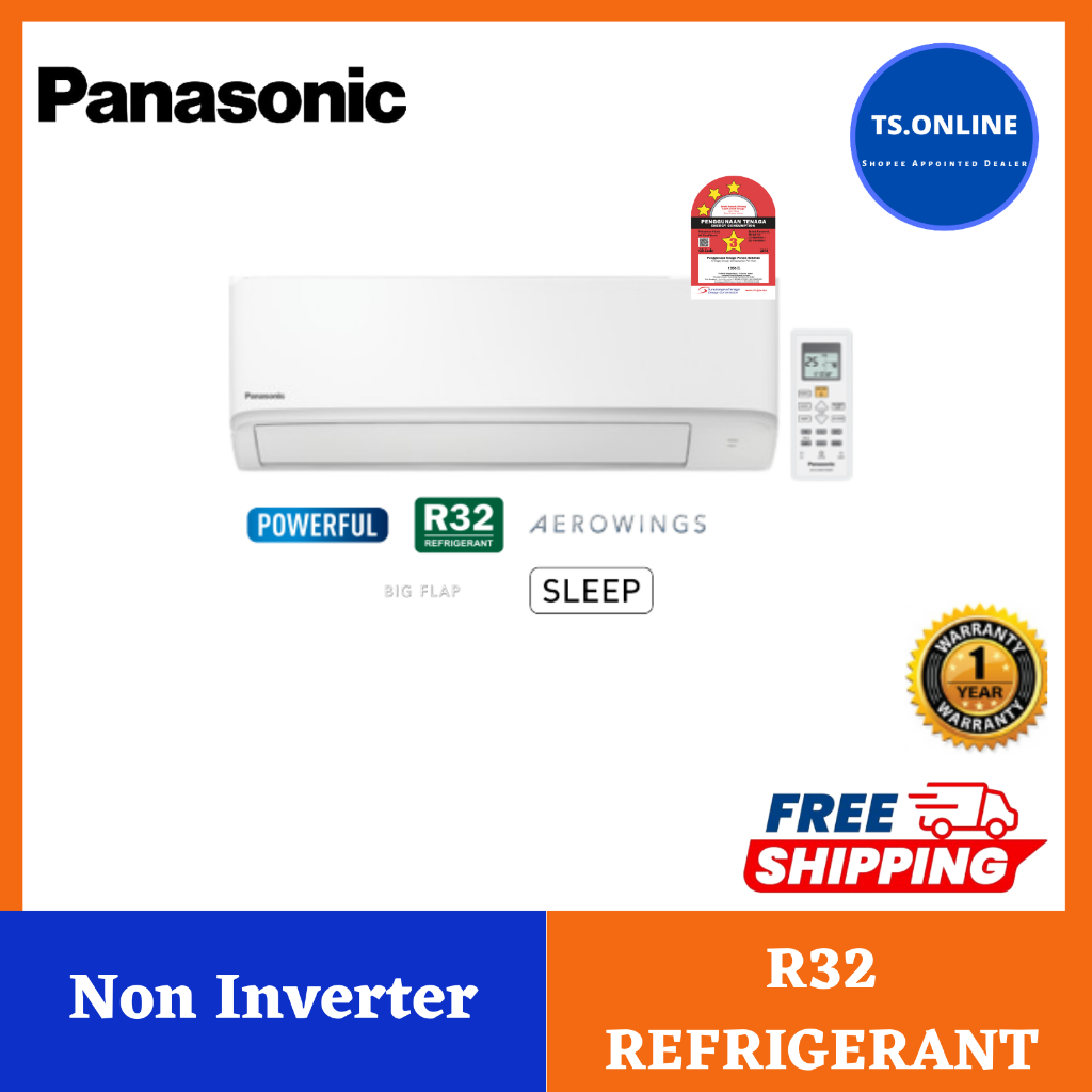 (FREE SHIPPING) Panasonic Non-Inverter R32 Air Conditioner 1.0HP-2.5HP ...