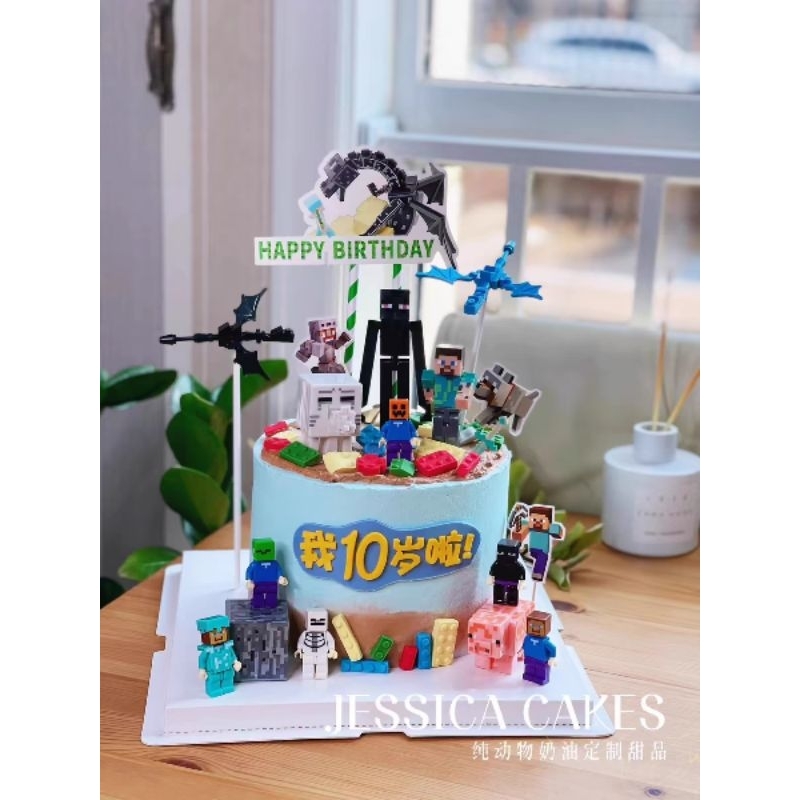 [现货~READY STOCK]我的世界积木迷你世界蛋糕 Lego Minecraft Mini World Cake Deco ...