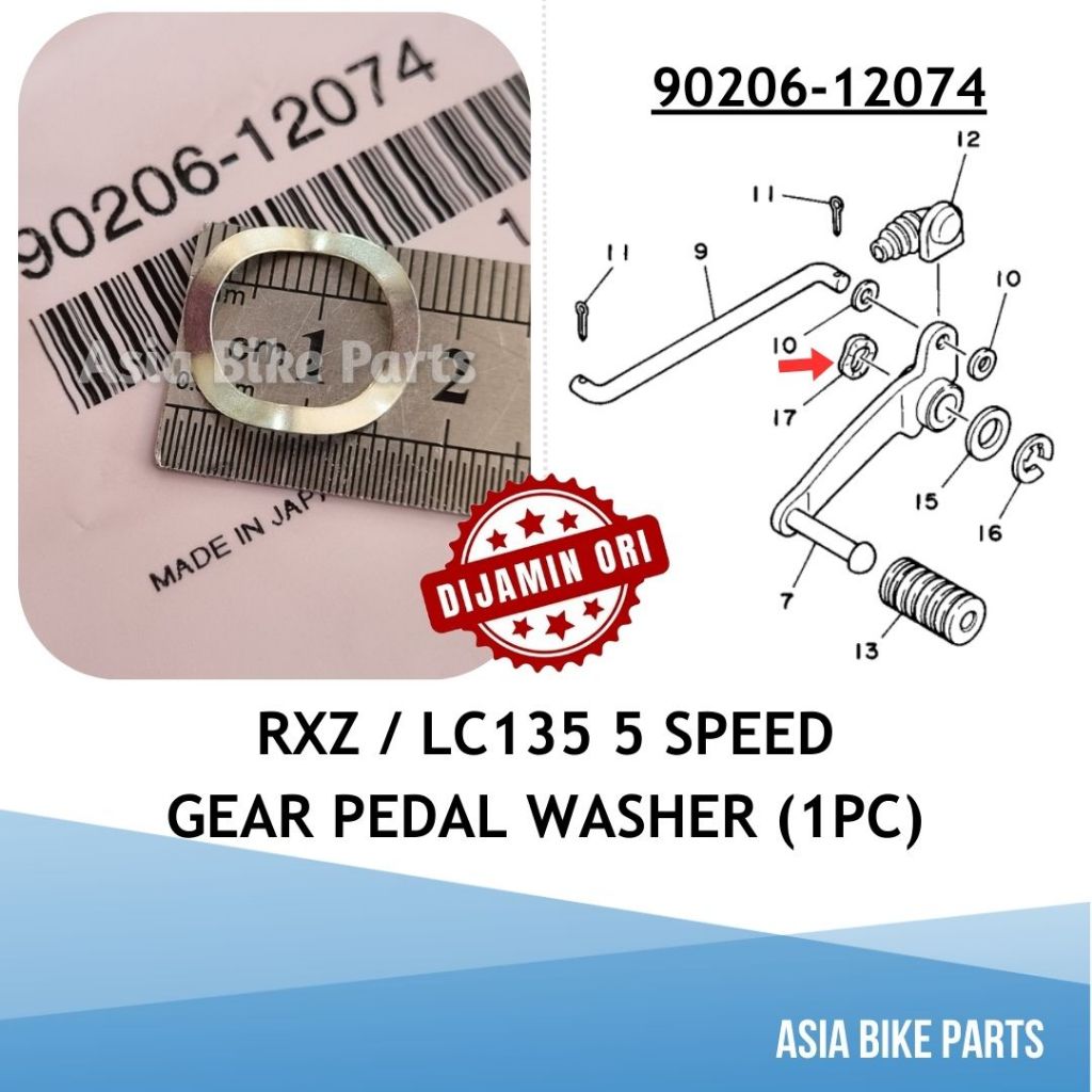 Yamaha Original RXZ / LC135 5 Speed 5S Shift Pedal Wave Washer Gear Pedal - 90206-12074 | Shopee ...