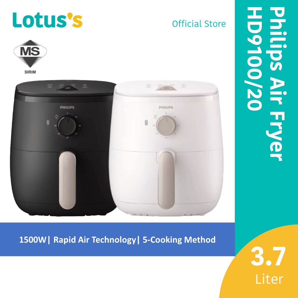 PHILIPS 3000 Series Compact Air Fryer HD9100 (HD9100/20) with Rapid Air ...