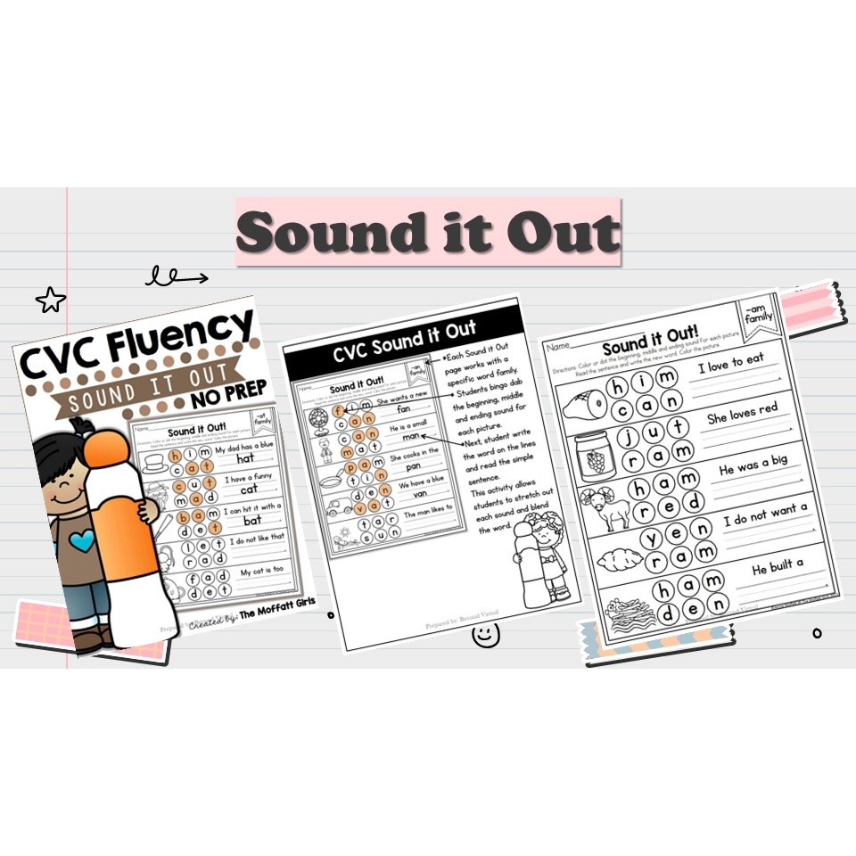 [P239] 25 pages CVC Sound it Out Worksheet for Pre-school PDF version ...