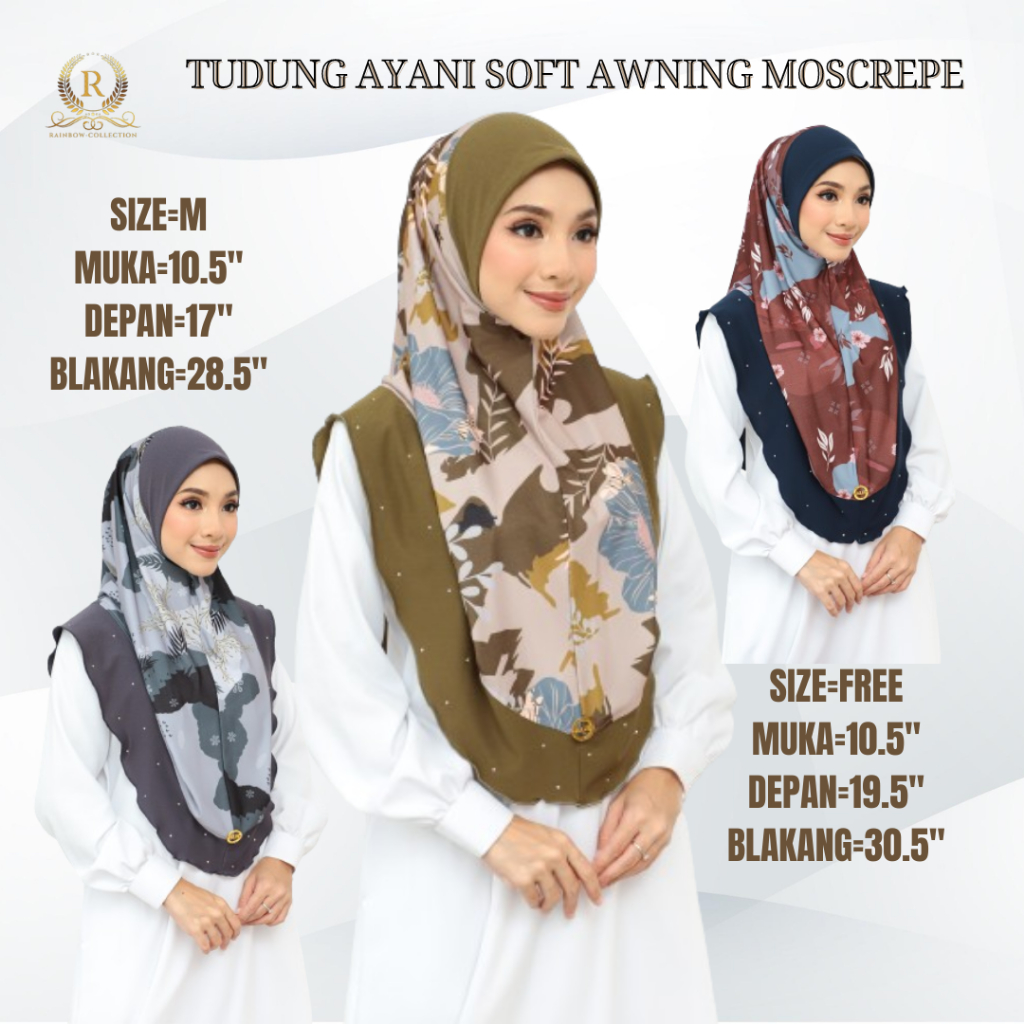 Tudung Ayani Soft Awaning Moscrepe | Shopee Malaysia