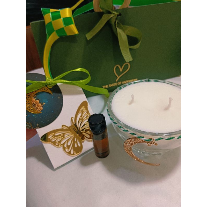 Hari Raya gift set, aroma stone+4ml fragrance oil, 100g candle ...