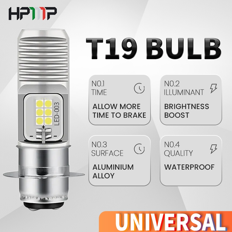 T19 Bulb LED Motorcycle Lampu Depan Mentol Universal Head Light LC135 Y15 Y16 EX5 WAVE Y125Z ...