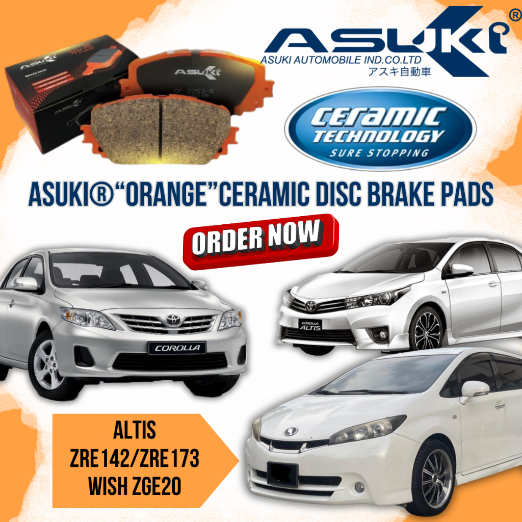 Toyota Altis ZZE142,ZRE173/ Wish ZGE20 - ASUKI *Ceramic* Brake Pad ...