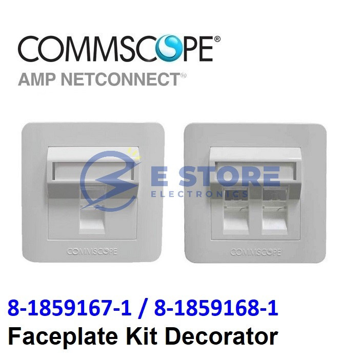 Commscope CAT5E/CAT6 1Port / 2 Ports Faceplate (8-1859167-1 / 8-1859168 ...