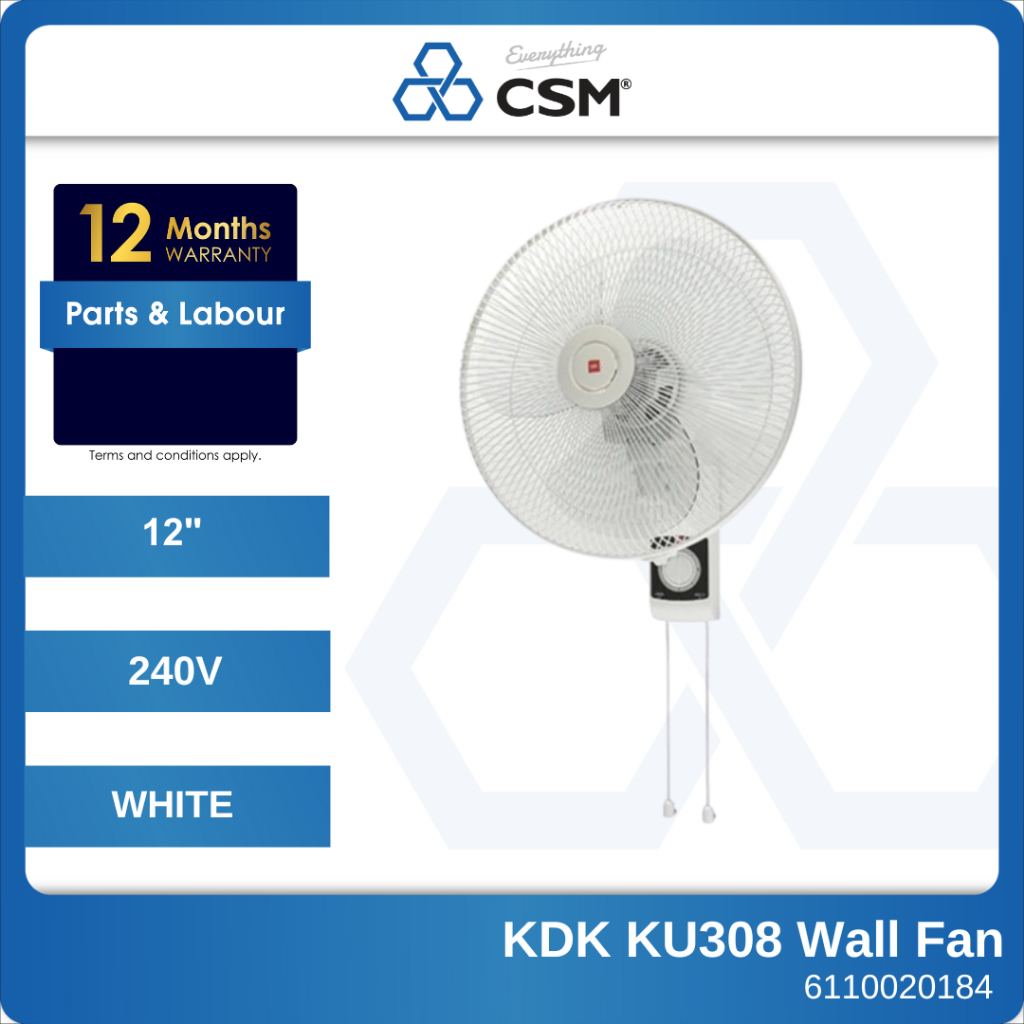 KDK Wall Fan KU308 White Colour 30cm 12″ | Shopee Malaysia