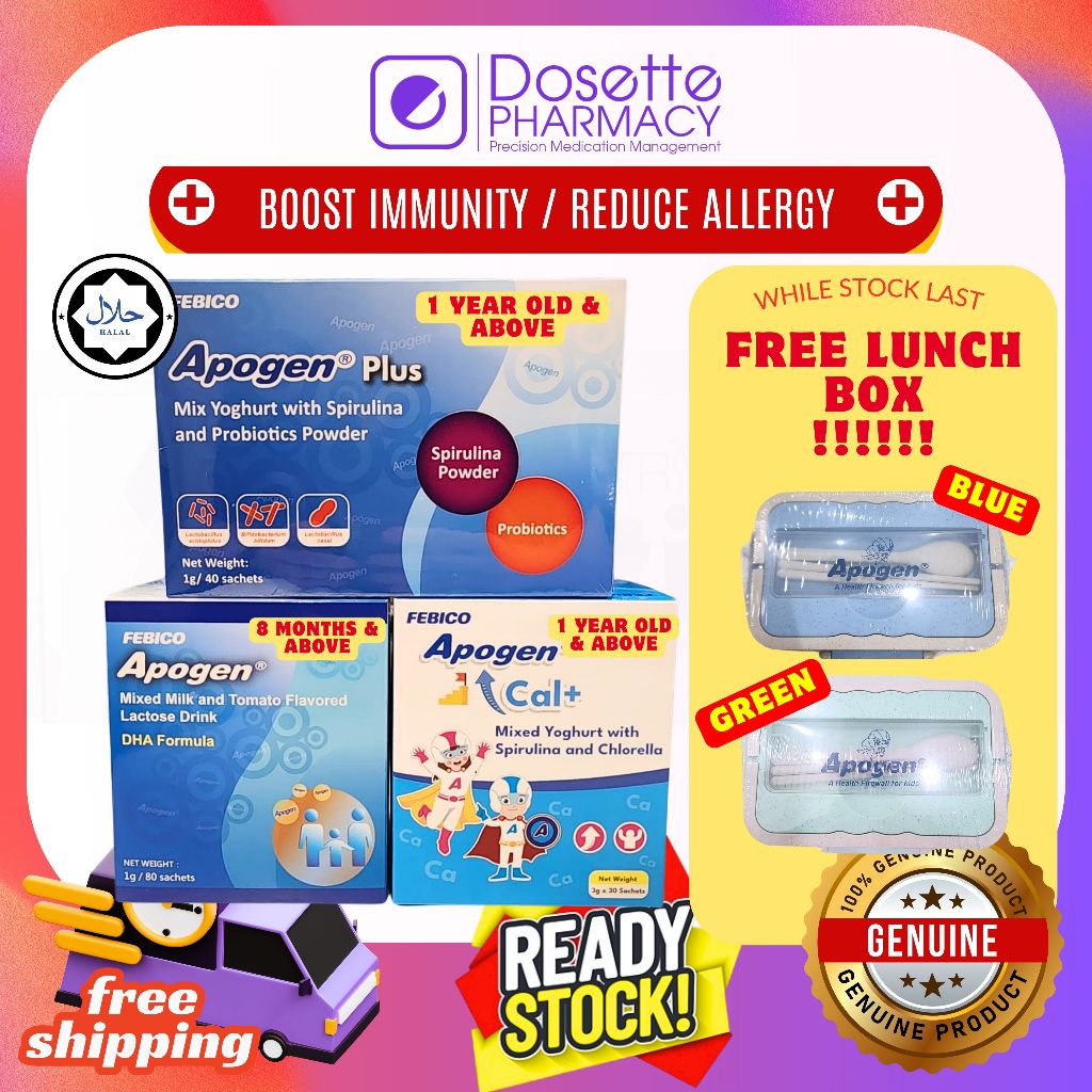 APOGEN PLUS CAL+ PROBIOTIC GRANULES FREE SPRAY & LUNCHBOX | IMMUNITY ...