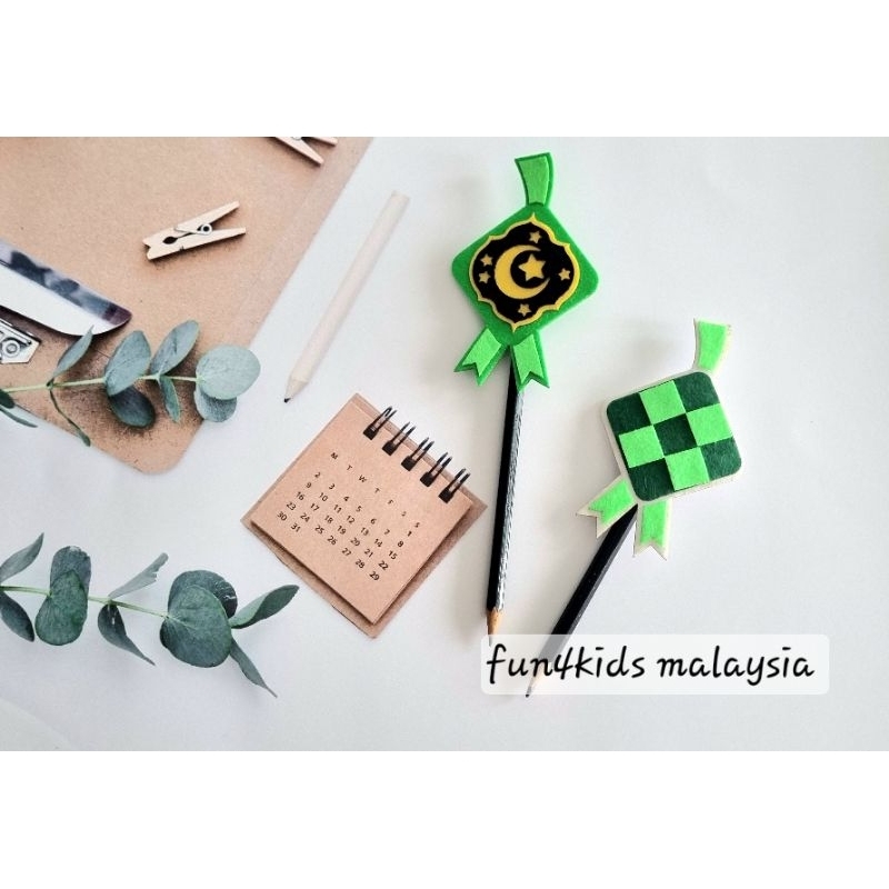 Preschool Hari Raya Craft | DIY Fabric Ketupat Pencil Topper (set of 2 ...