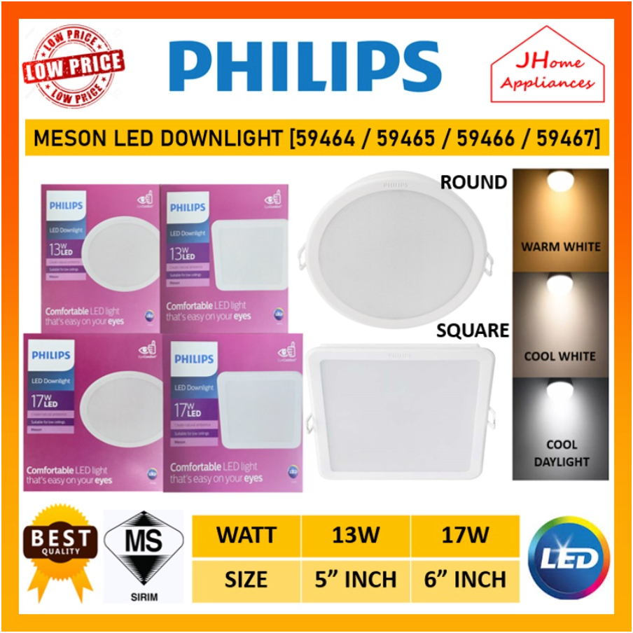PHILIPS MESON / POSH LED RECESSED DOWNLIGHT 12W / 13W / 17W / 18W/ 21W / 24W ( 4" / 5" / 6" / 7 ...