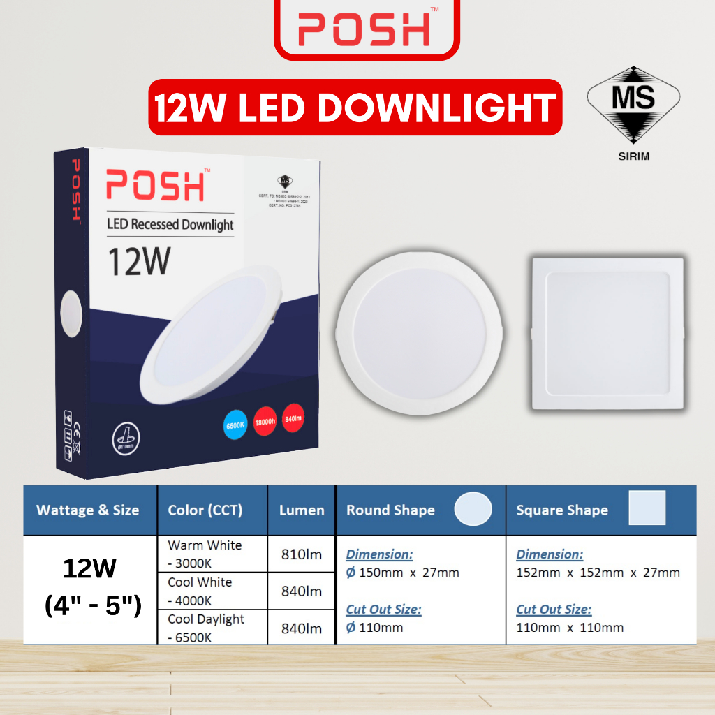 PHILIPS MESON / POSH LED RECESSED DOWNLIGHT 12W / 13W / 17W / 18W/ 21W ...