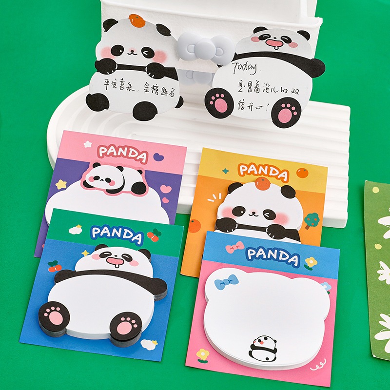 Cute Cartoon Panda Sticky Notes Student Message Stickers 可爱卡通熊猫便签 ...