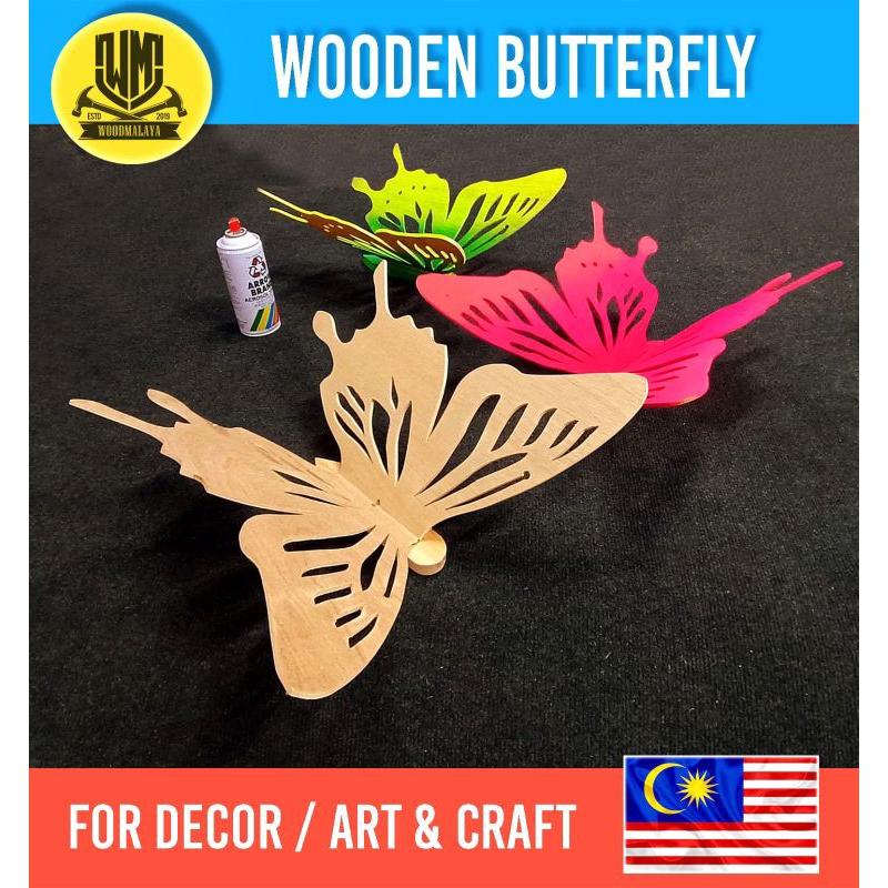 Butterfly props handmade (plywood cut out), rama-rama hiasan, diy ...