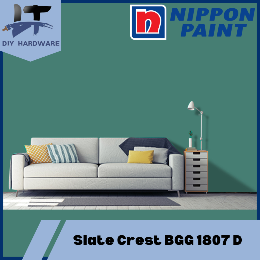 1 Liter Nippon Paint Slate Crest BGG 1807 D For Interior Wall Paint ...