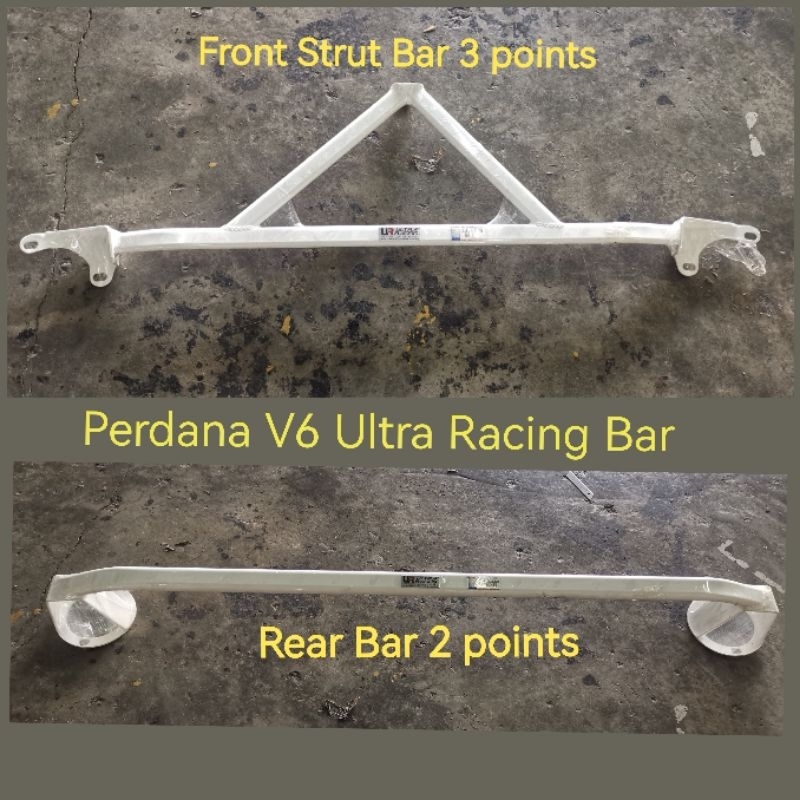 Perdana V6 Ultra Racing Strut Bar , Front Bar (3 point) , Rear Bar (2 ...