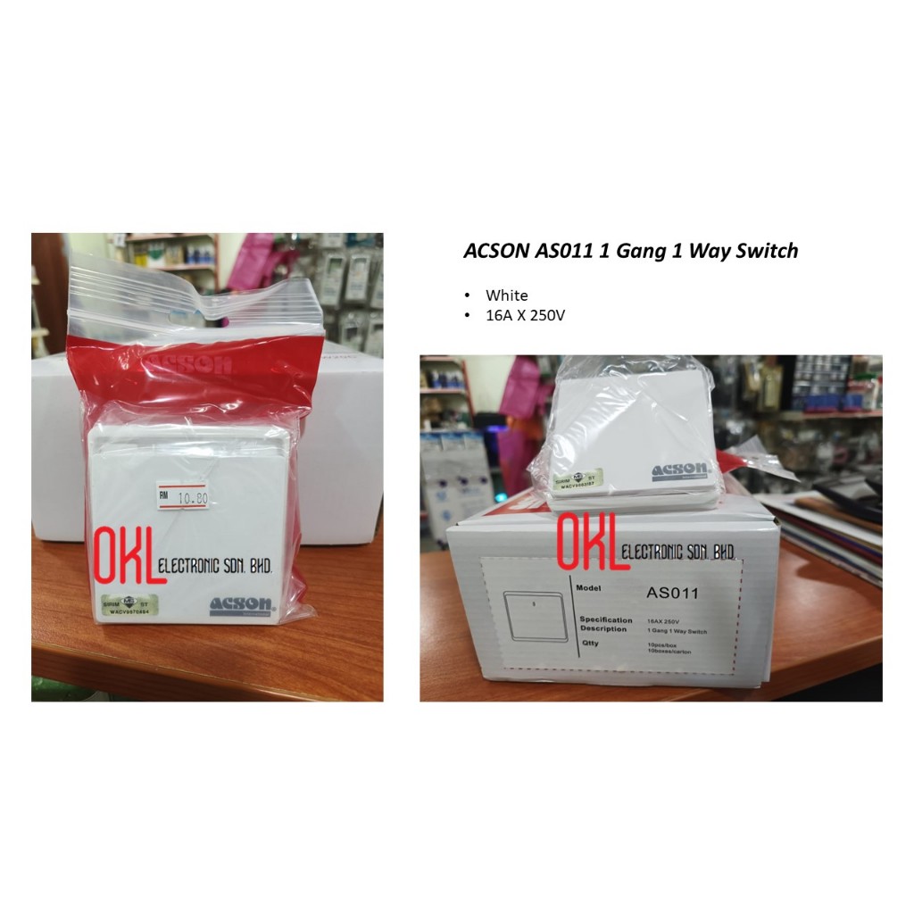 ACSON AS011 1 GANG 1 WAY SWITCH | Shopee Malaysia
