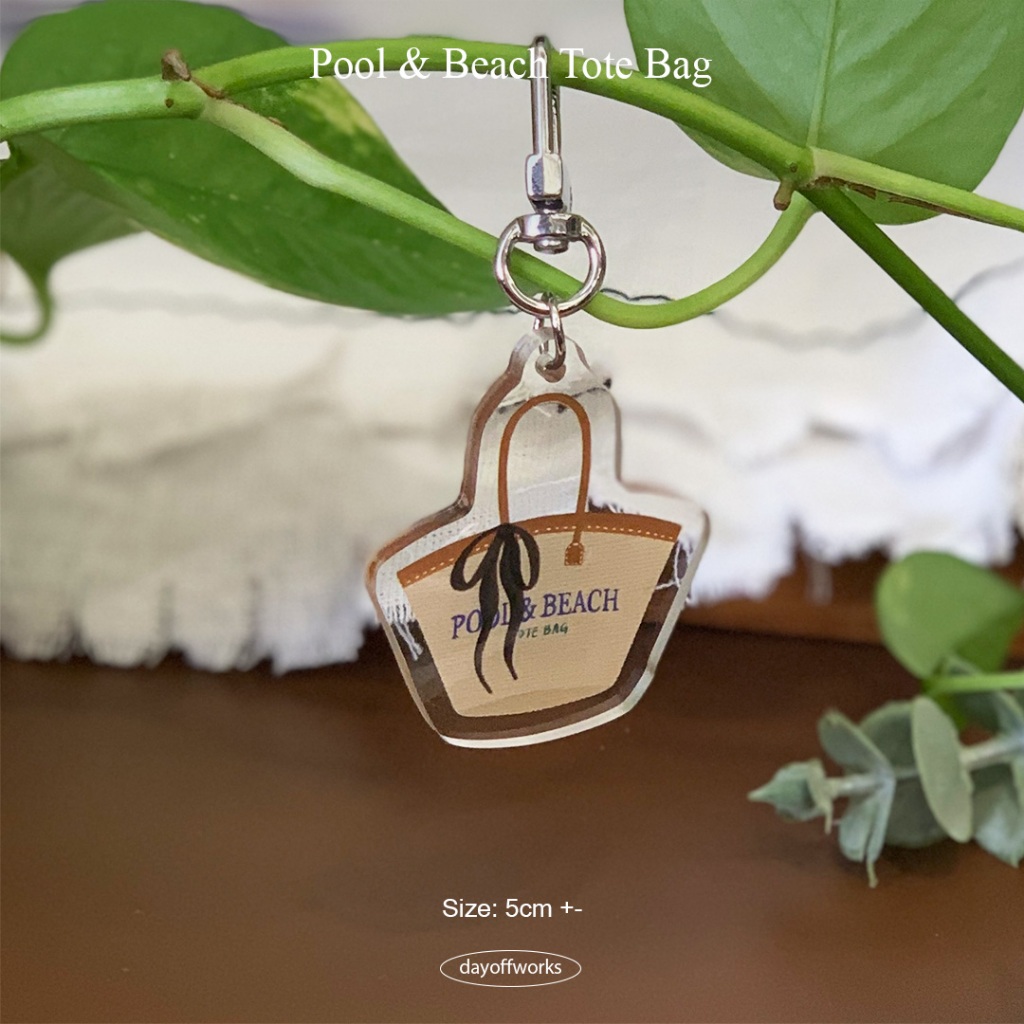 Pool & Beach Tote Bag Keyring | Summer cute keychain aesthetic ...