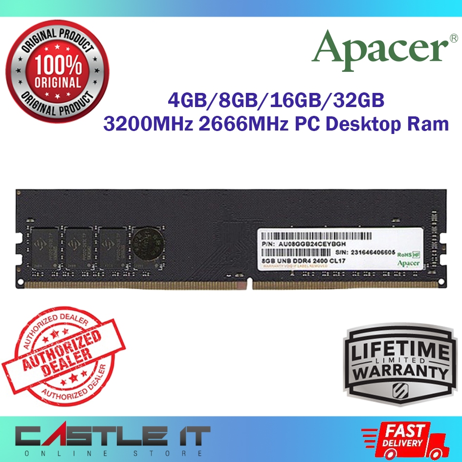 Apacer DDR4 32GB 16GB 8GB 4GB 3200MHz 2666MHz PC3200 PC2666 PC Desktop ...