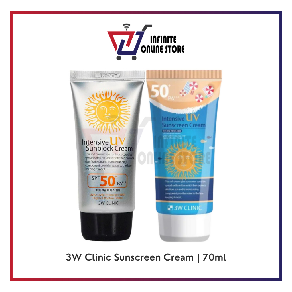 3W Clinic Intensive UV Sunblock / Sunscreen Cream SPF50+ PA+++ (70ml) | Shopee Malaysia