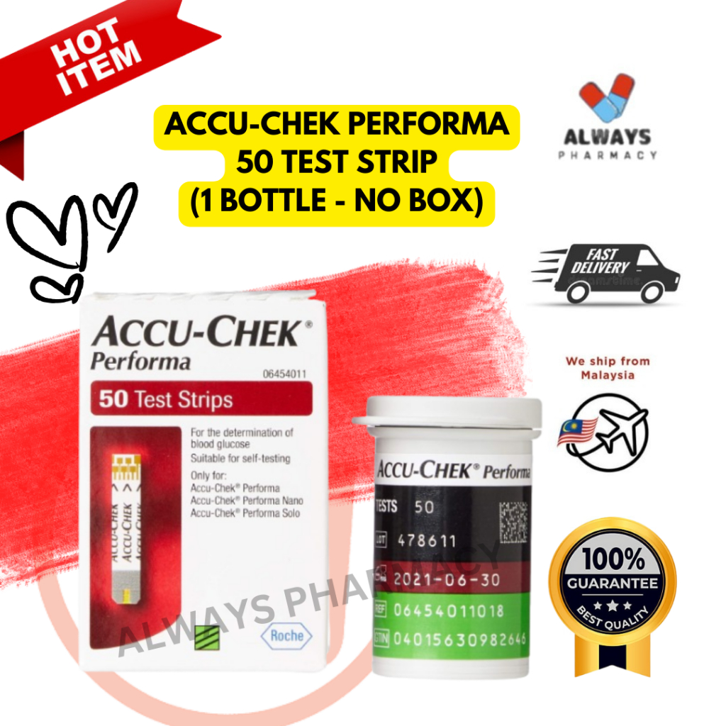 1 BOTTLE 50'S - EXP 06/25 - ACCU-CHEK PERFORMA GLUCOSE TEST STRIPS (50 ...