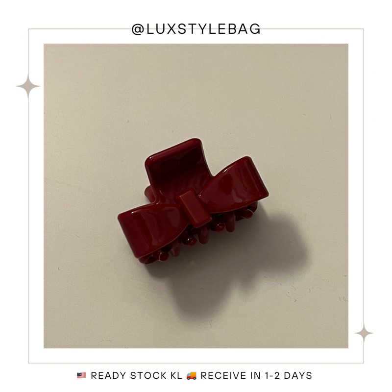 [RED RIBBON] Mini Aesthetic Hair Pin Hair Claw Hair Clip Ribbon Cute 🎀 ...