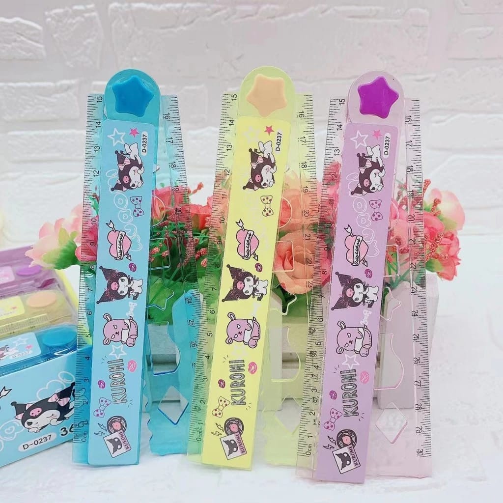 15cm, 30cm Sanrio Ruler Kuromi Melody Cinnamoroll Plastic Ruler ...