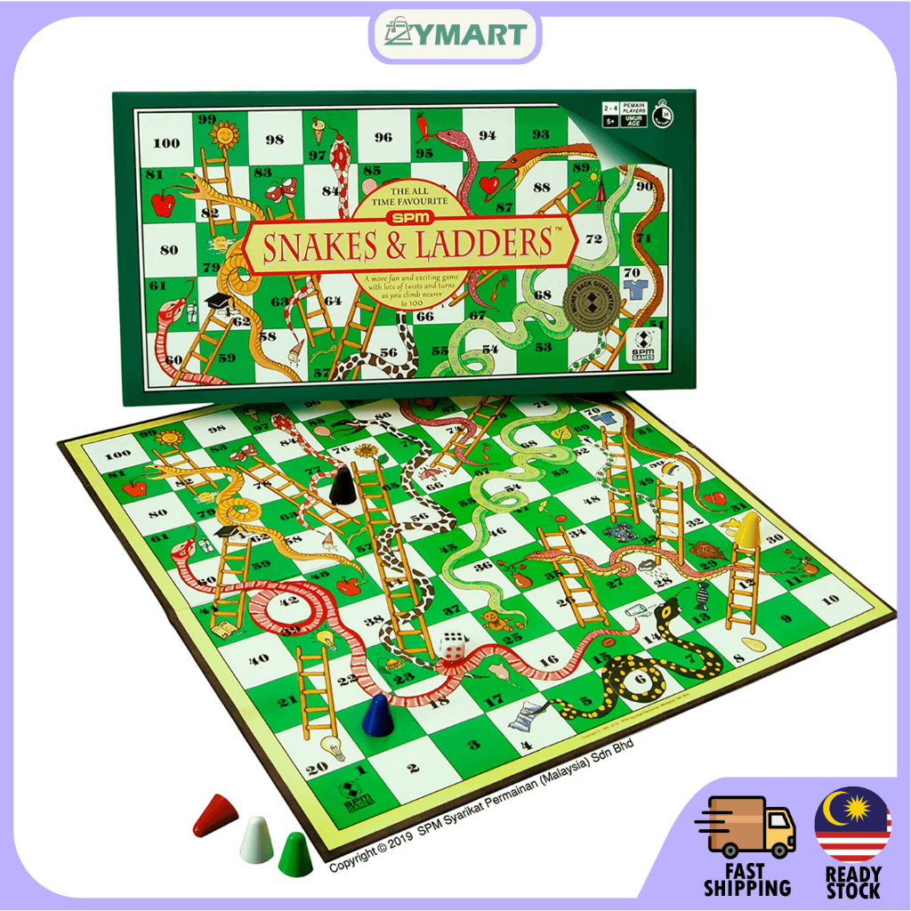 Snake & Ladders Board Games SPM102 | Board Game | SPM Games | Shopee ...