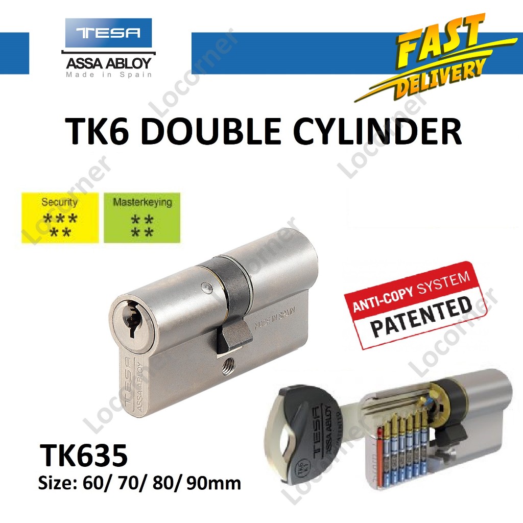 TESA TK6 Patented Keyway Double Cylinder Made in Spain/ Anti Copy ...