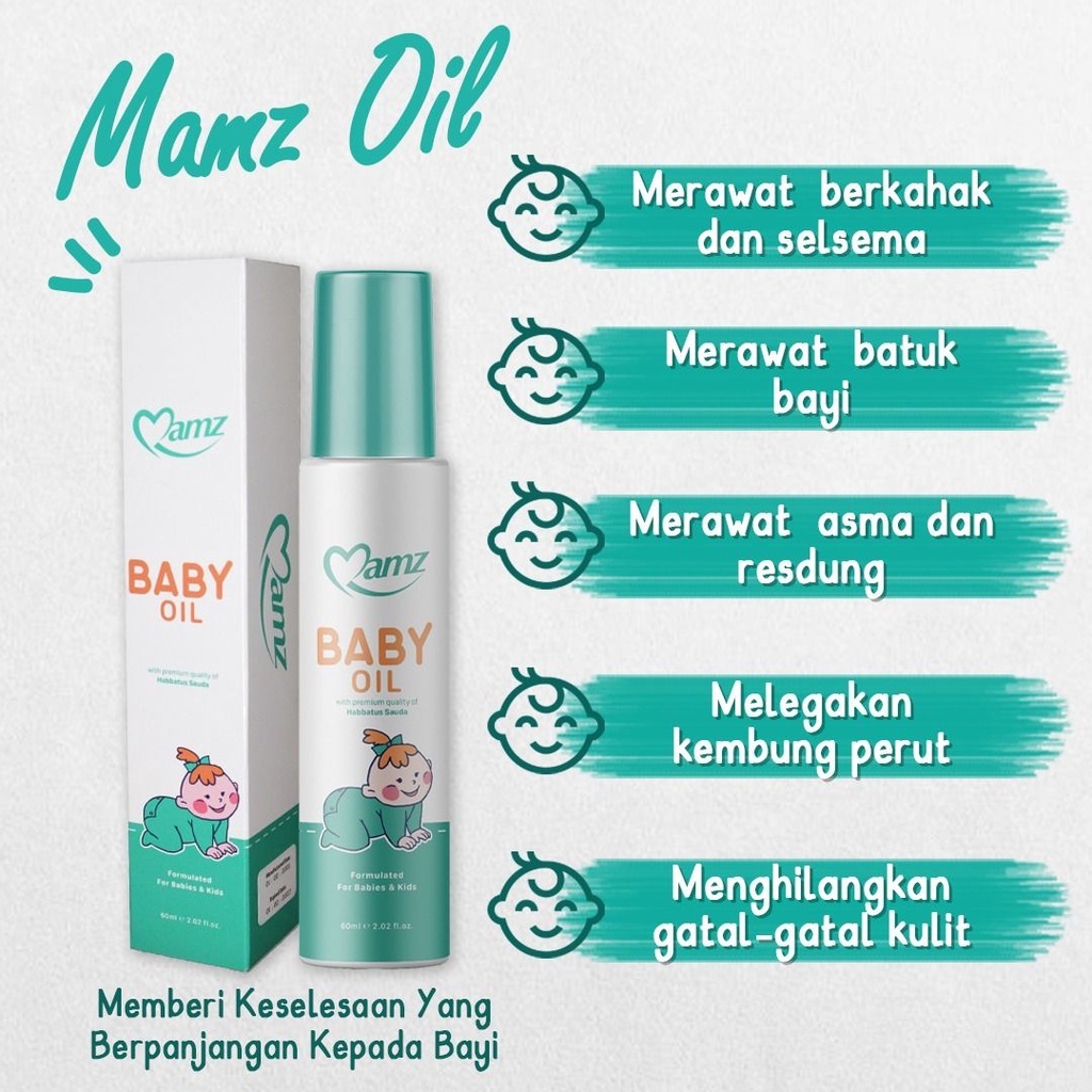 MAMZ BABY OIL FREE GIFT ORIGINAL HQ PENAWAR BATUK & SELSEMA BAYI DAN ...