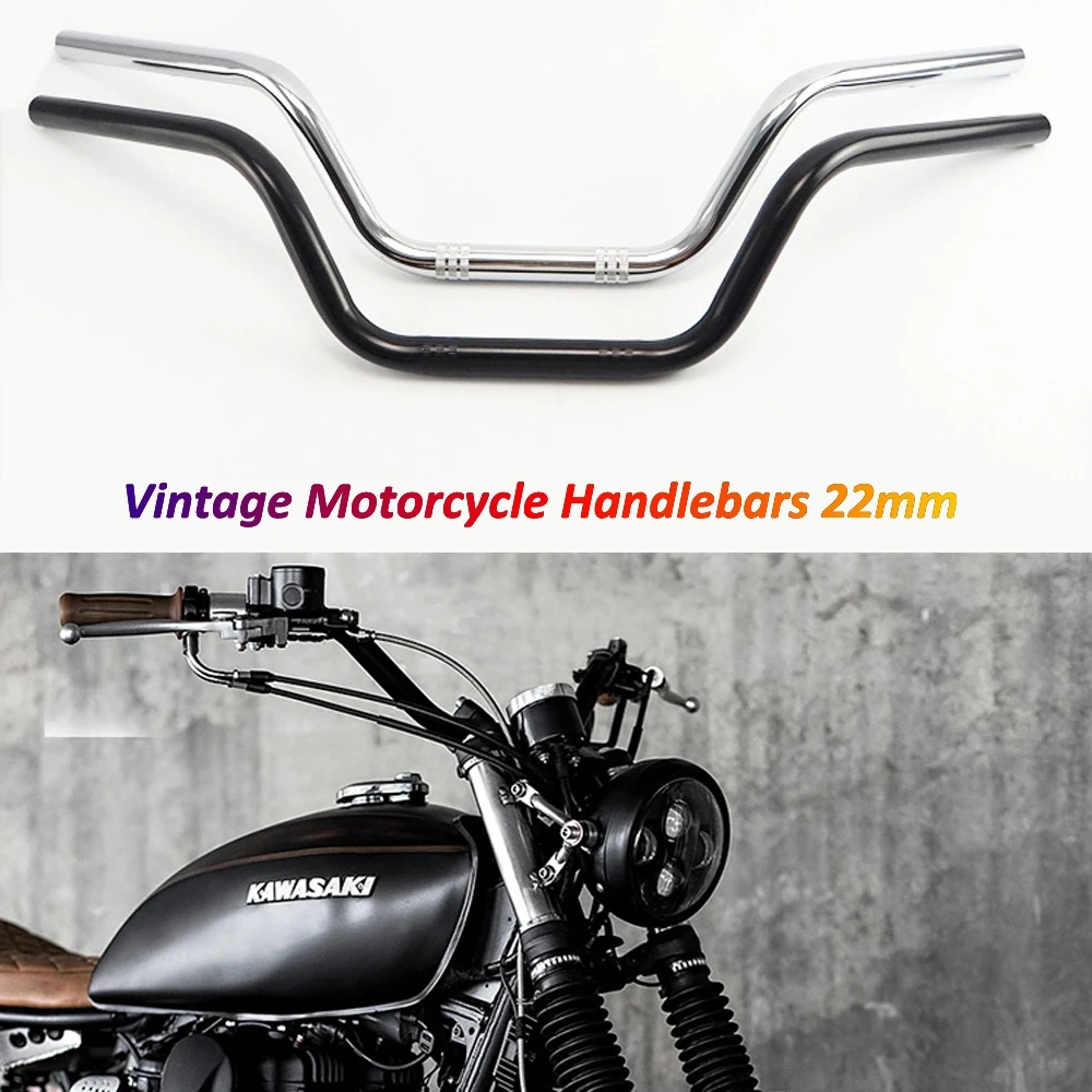 7/8" 22mm Universal Motorcycle Retro Bend Handlebar Motor High-Rise ...