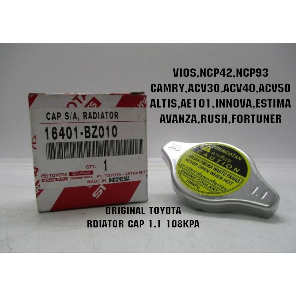 100% ORIGINAL TOYOTA 16401-BZ010/16401-0C03 TOYOTA RADIATOR CAP 1.1 ...