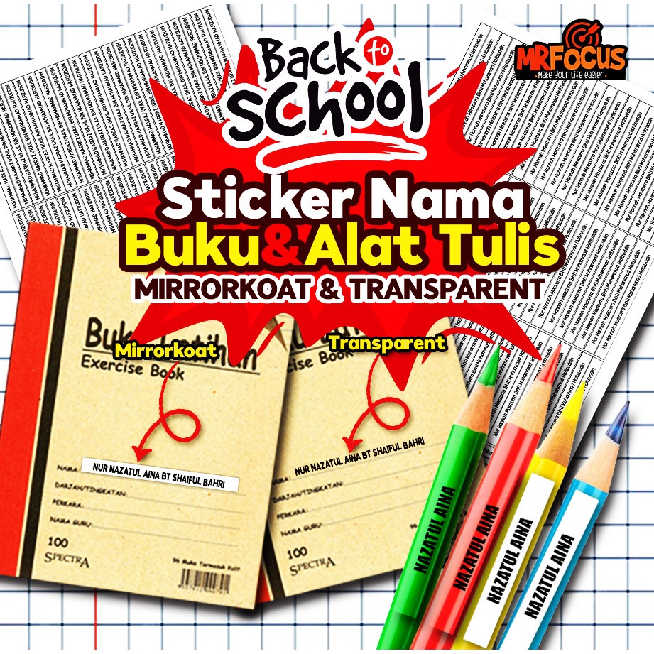 MrFocus | Sticker Label Nama Buku dan Alat Tulis Sekolah Anak ...