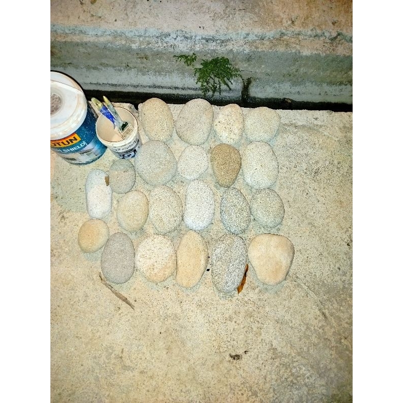 batu sg asli utk letak keliling kubur/deco stone (bentuk leper ...