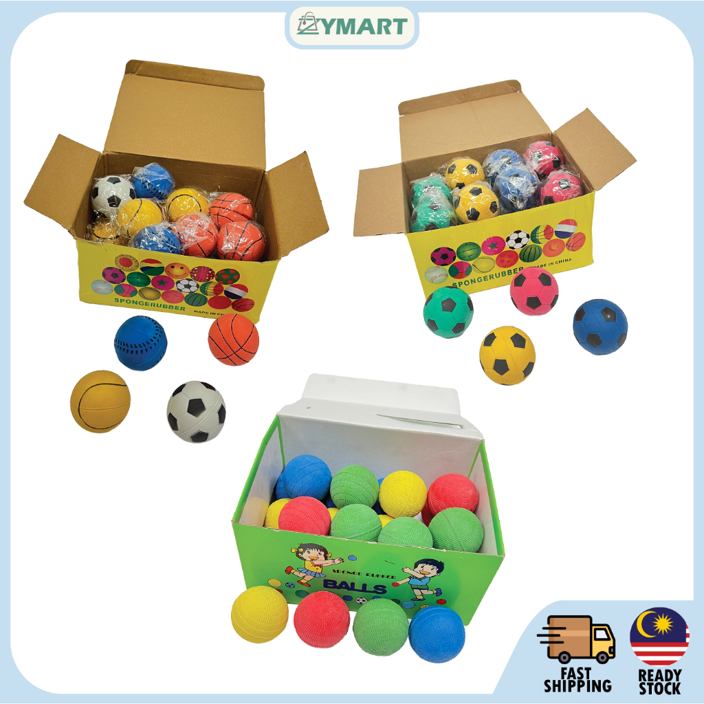 Solid Sponge Rubber Balls | Bola Span Getah Kecil - 58mm/62mm | Pet Toy ...