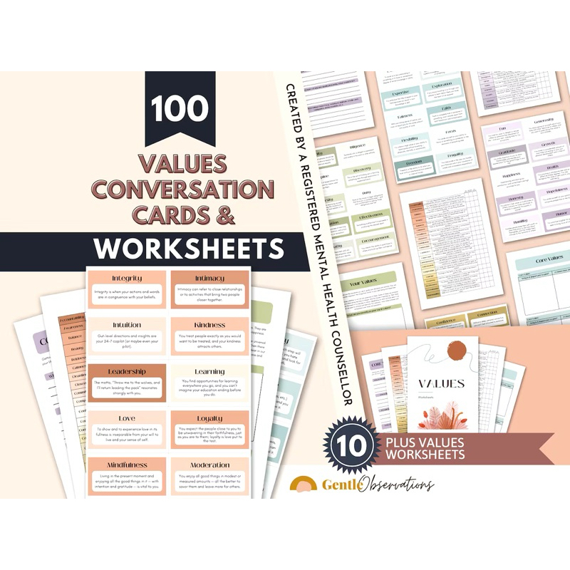 Core Values List, Values Exploration and Conversation Cards, Values ...