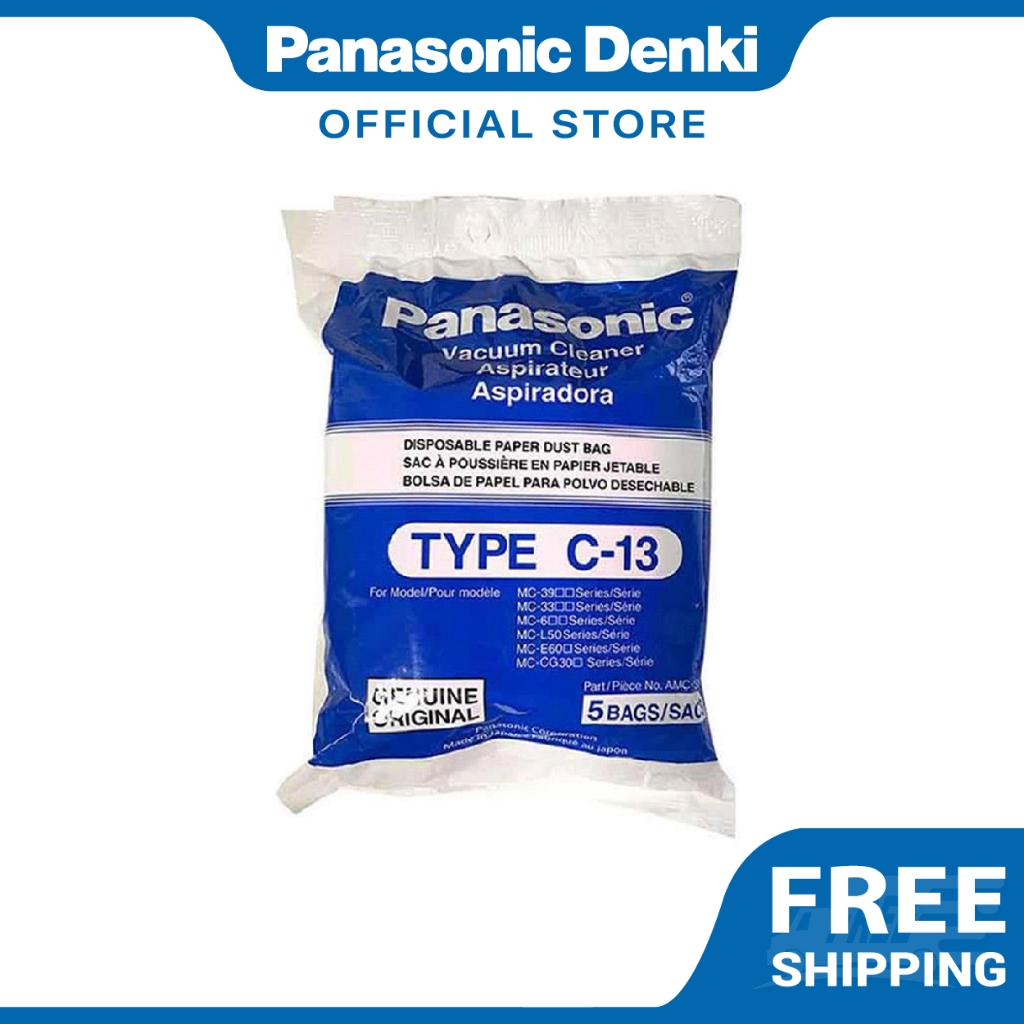 PANASONIC TYPE C-13 Vacuum Cleaner Bags 5 PCS YMC94K-JW00V-MY ...