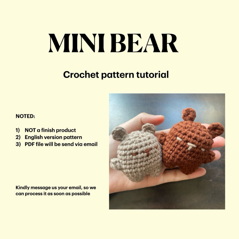 (PDF E-file) - Amigurumi Mini Bear Crochet Pattern Only, Eng version | Shopee Malaysia